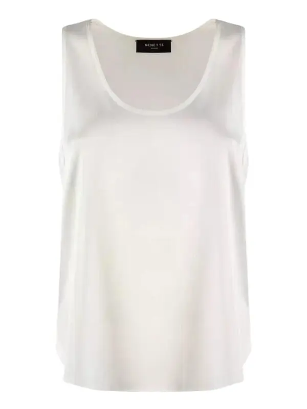 NENETTE Satin-finish Sleeveless Blouse - Neutrals