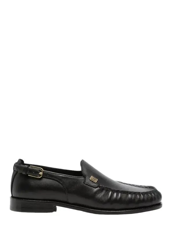 Sandro Buckle-detail Leather Loafers - Black