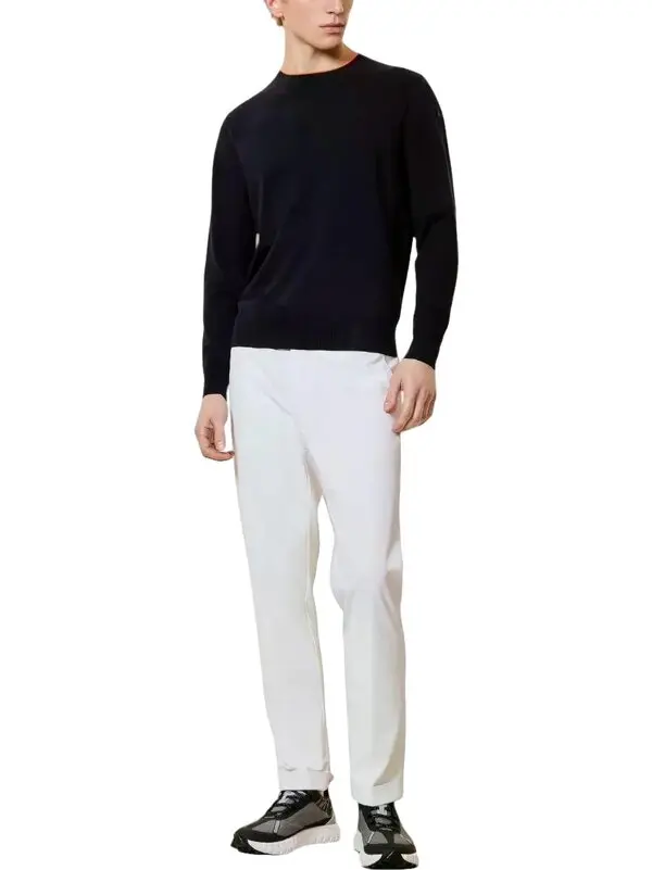 RRD Ribbed-trim Logo-patch Sweater - Blue