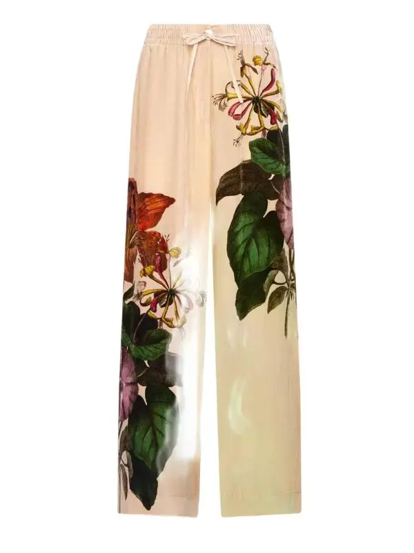 PIERRE-LOUIS MASCIA Floral-print Trousers - Neutrals