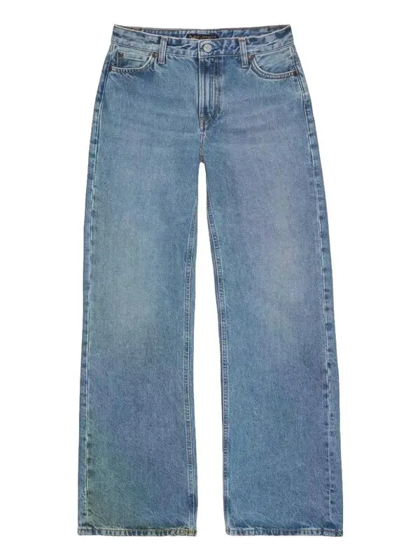 Nudie Jeans Wide Heidi Logo-patch Wide-leg Jeans - Blue
