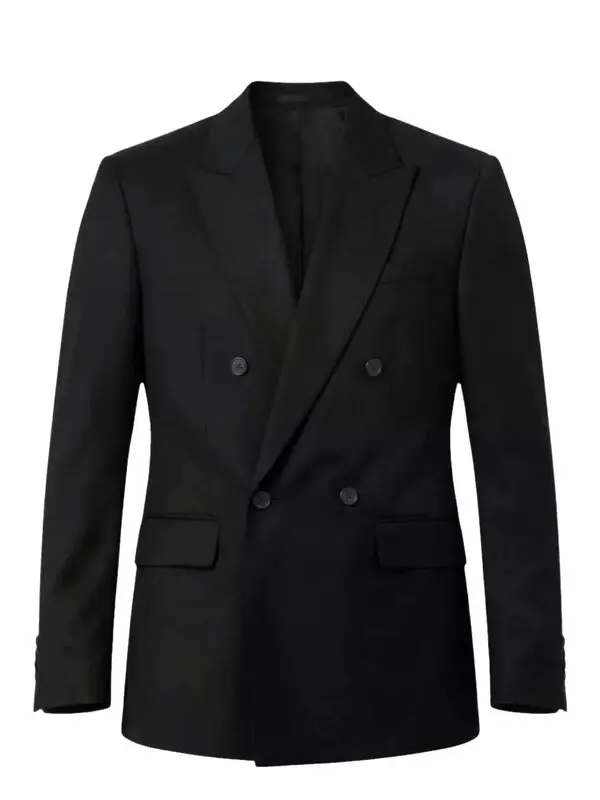 John Richmond Double-breasted Peak-lapel Blazer - Black