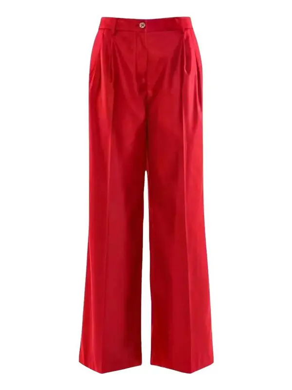 NENETTE Pleated Wide-leg Trousers - Red