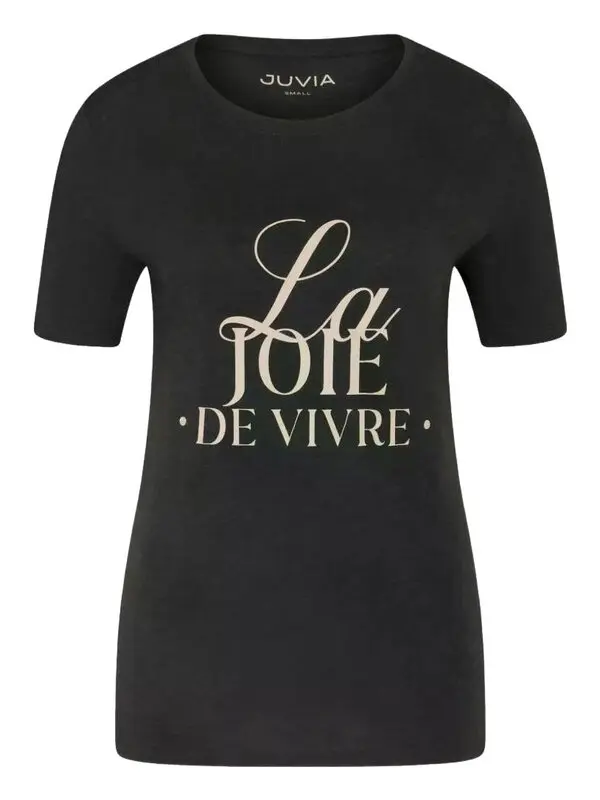 JUVIA Christina Slub-texture T-shirt - Black