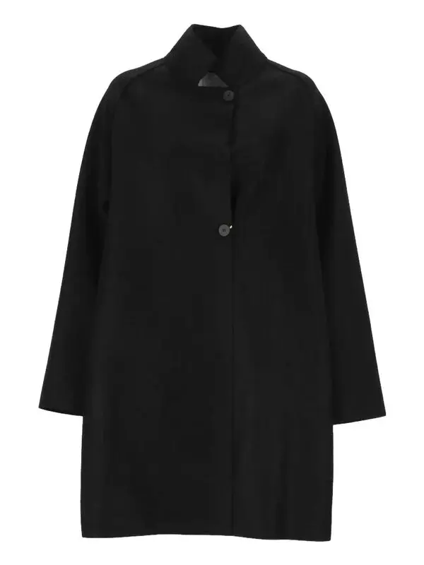 Harris Wharf London High-neck Virgin Wool Coat - Black