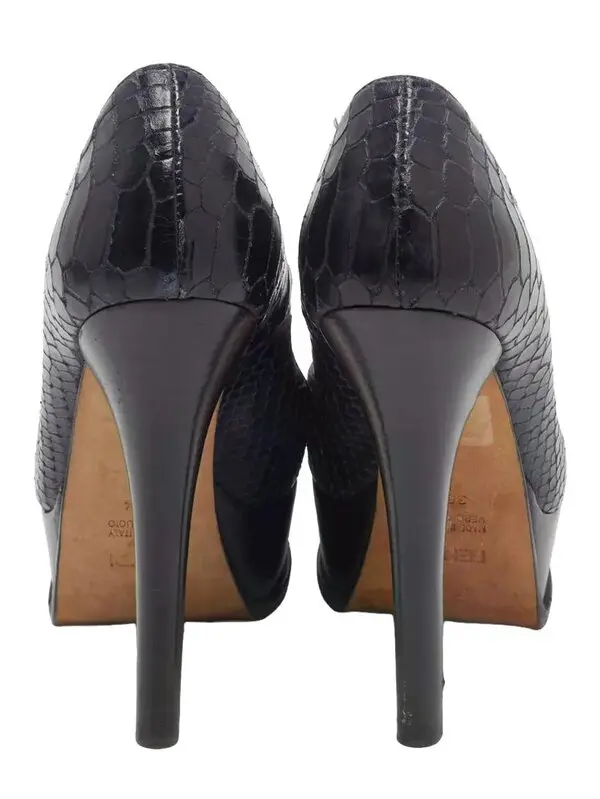Fendi Fendista Crocodile-effect Platform Pumps - Black
