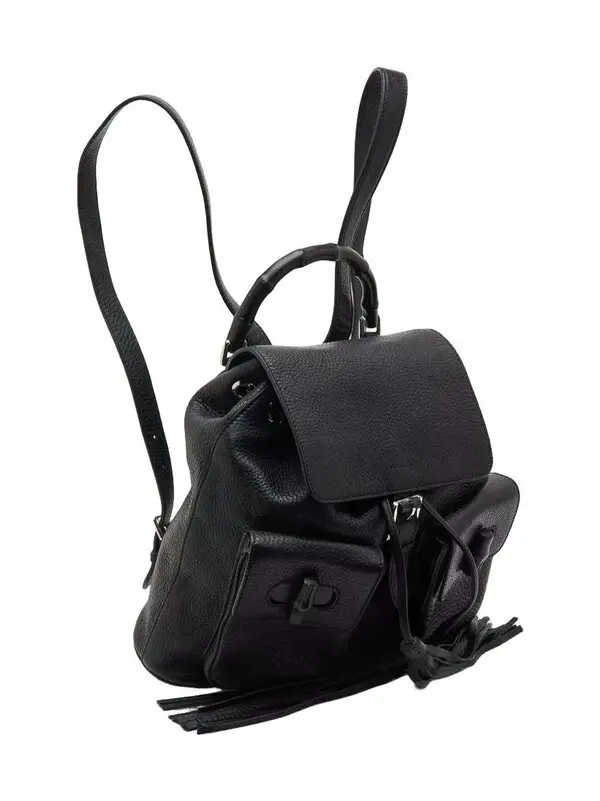 Gucci Bamboo Twin Pocket Backpack - Black