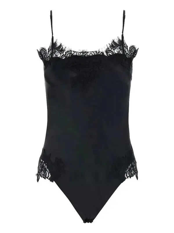 Gold Hawk Coco Lace-trim Bodysuit - Black