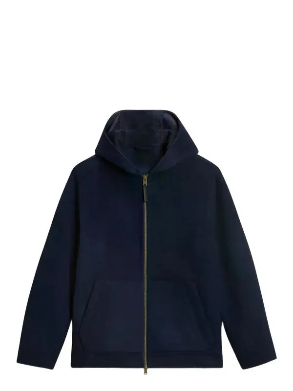 Woolrich Double Wool Hooded Jacket - Blue