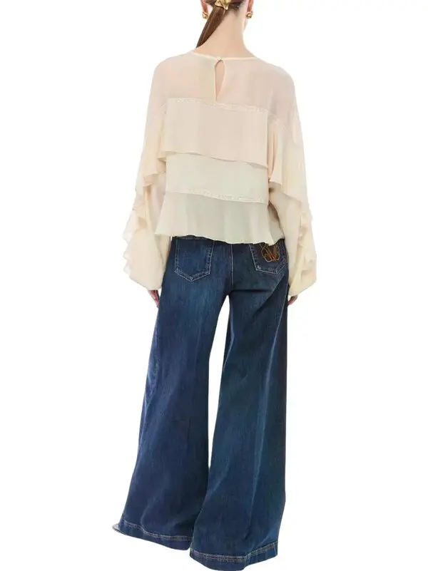 NENETTE Buckle-detail Wide-leg Jeans - Blue
