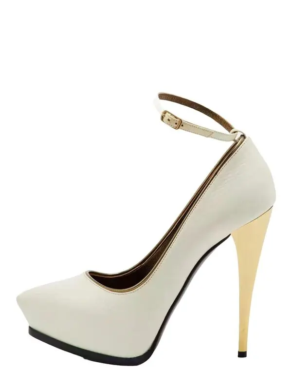 LANVIN Leather Pointed-toe Heeled Pumps - Neutrals