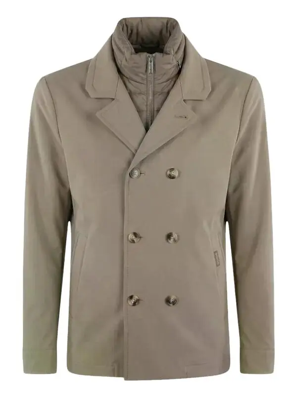 MOORER Double-breasted Peacoat - Neutrals
