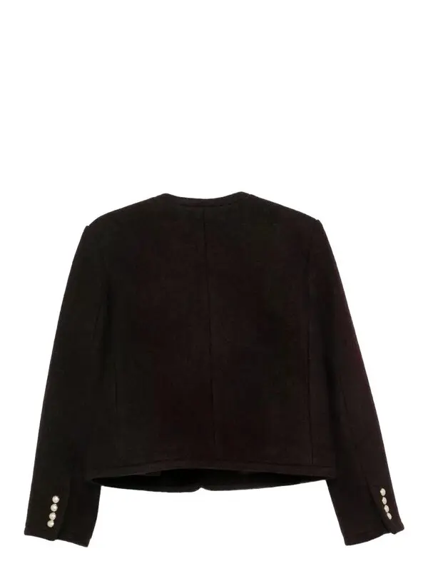 DUNST Button-up Collarless Jacket - Brown