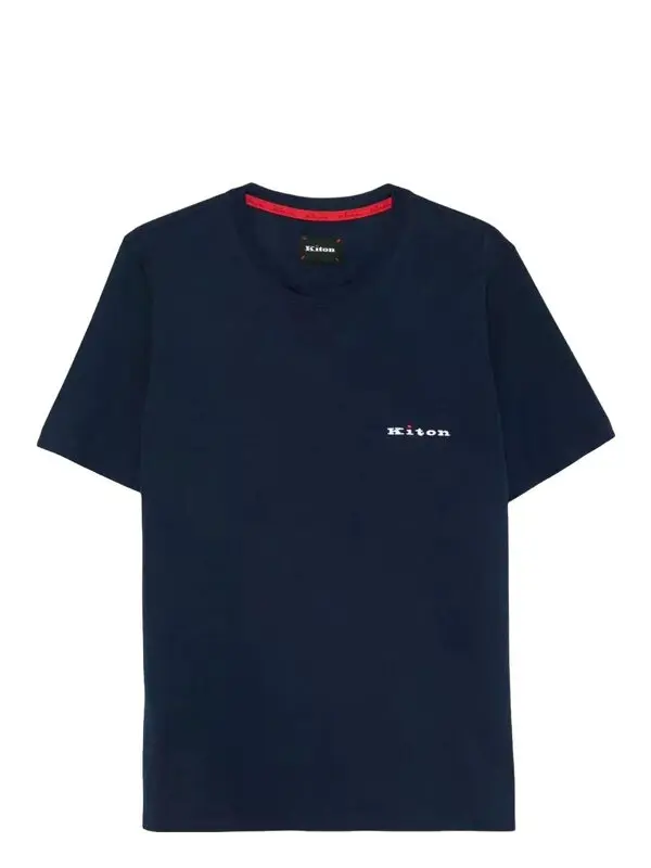 Kiton Logo-embroidered T-shirt - Blue