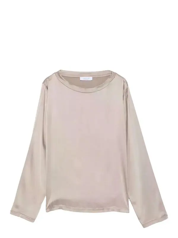 DANIELE FIESOLI Satin-finish Long-sleeve Top - Neutrals