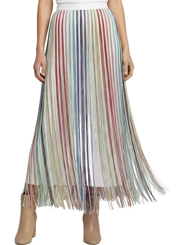 Missoni Fringe-detail Midi Skirt - White