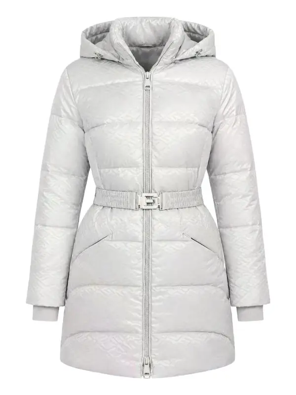 Guess All-over Logo Puffer Jacket - Silver