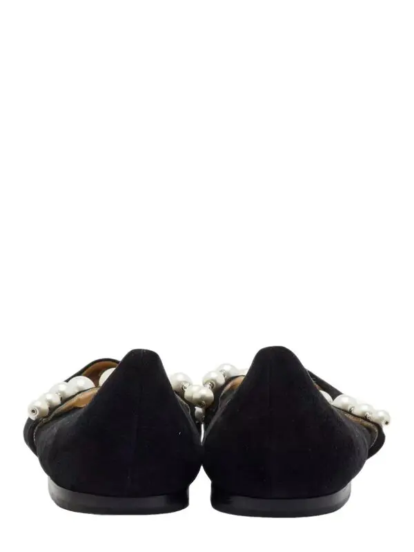 JIMMY CHOO Ade Pearl-embellished Ballet Flats - Black