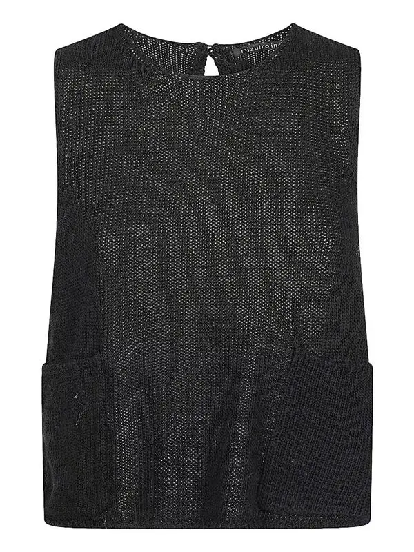Mizuiro Ind Tape-yarn Knitted Top - Black