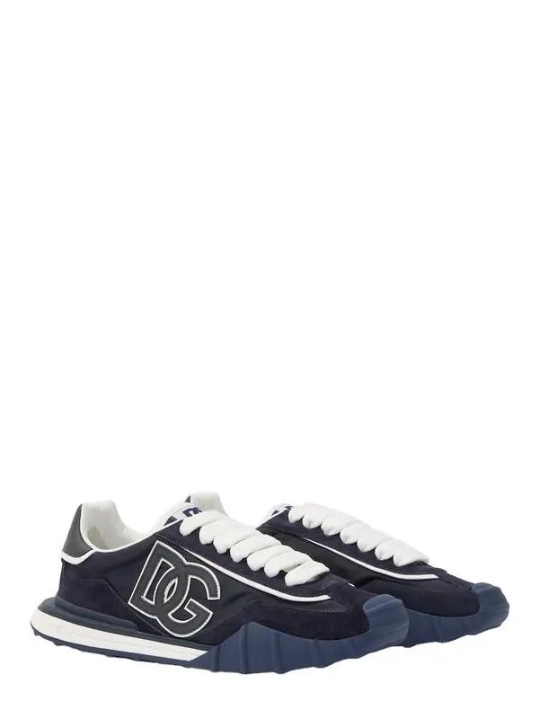 Dolce & Gabbana Suede-trimmed Canvas Sneakers - Blue