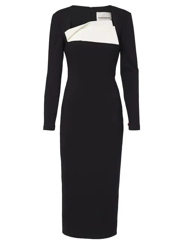 Roland Mouret Paneled Crêpe Cocktail Dress - Black