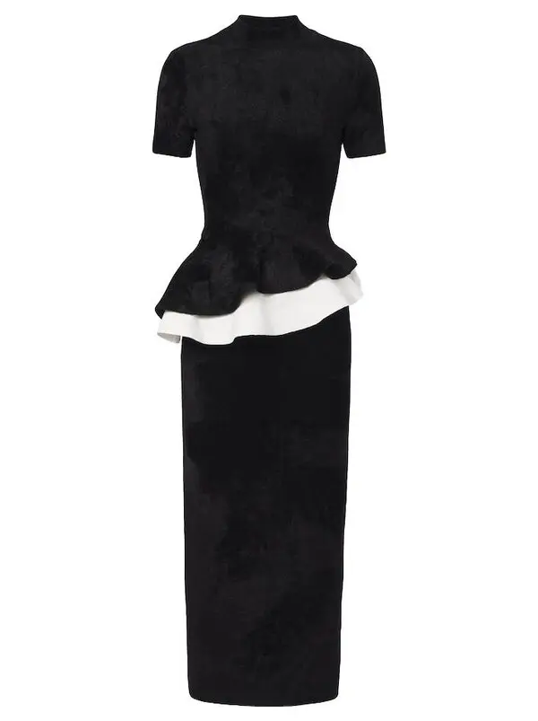 Roland Mouret Paneled Peplum Cocktail Dress - Black