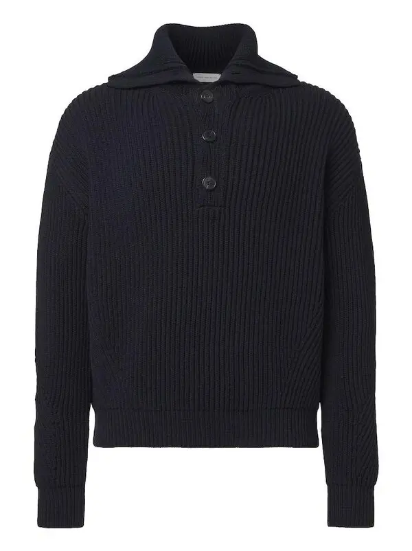 Dries Van Noten Ribbed-knit Wool Sweater - Blue
