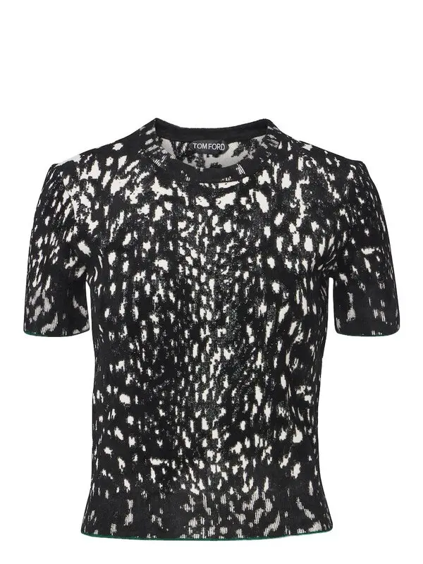 TOM FORD Jacquard Velvet T-shirt - Black