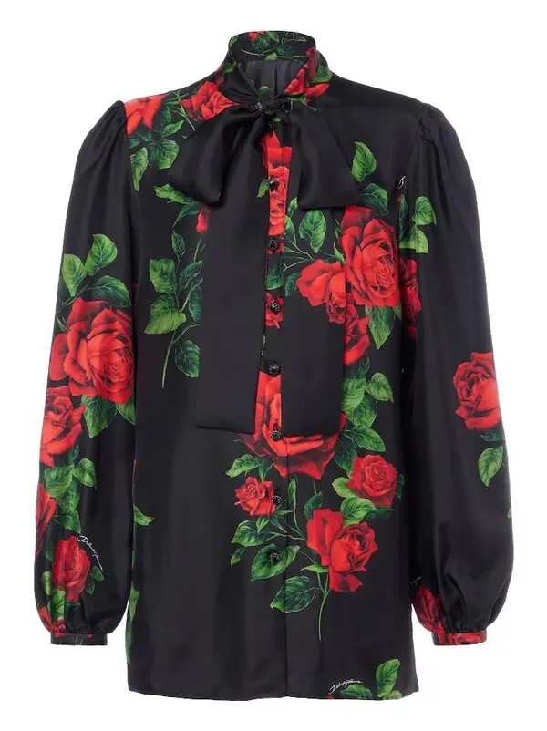 Dolce & Gabbana Floral Silk Satin Blouse - Multicoloured