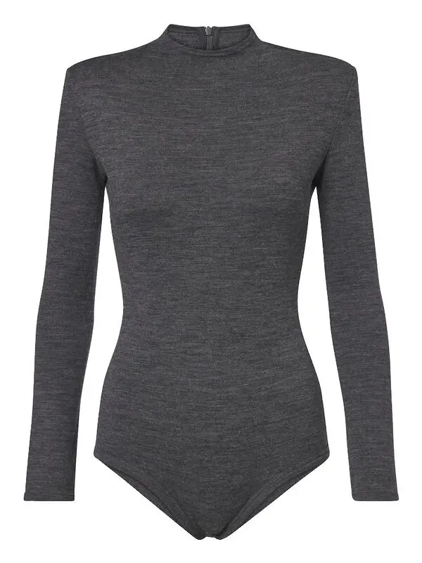 JIL SANDER Wool Bodysuit - Grey