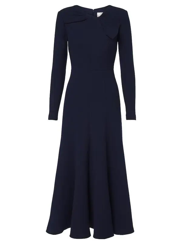Roland Mouret Bow-detail Wool Crêpe Cocktail Dress - Blue