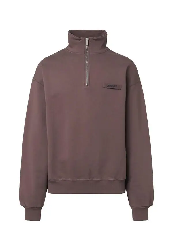 Jacquemus Camionneur Half-zip Cotton Jersey Sweatshirt - Brown