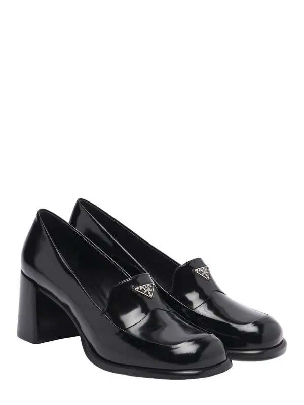 Prada Patent Leather Loafer Pumps - Black