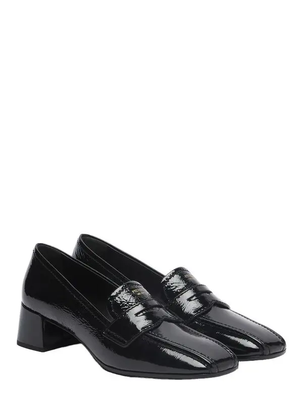 Prada Patent Leather Loafer Pumps - Black