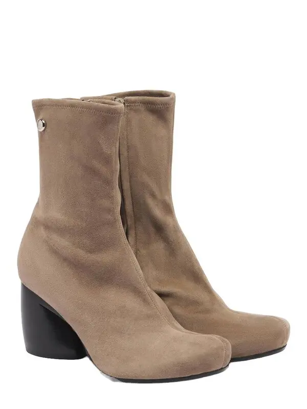 Loewe Oval Suede Ankle Boots - Beige