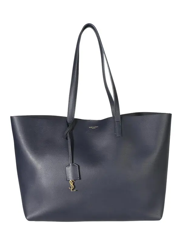 Saint Laurent Calfskin East West Shopping Tote - Blue