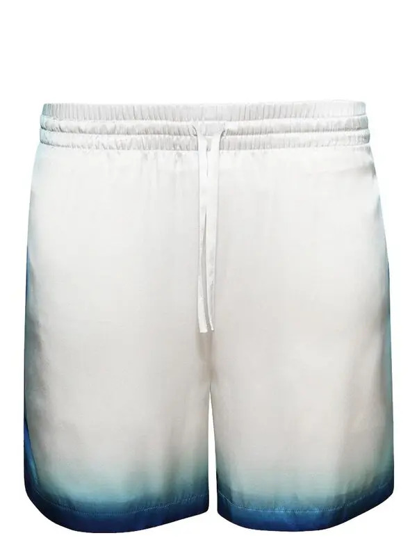 Casablanca Casaway Silk Skate Shorts - White