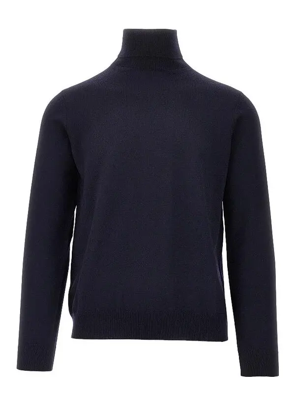 THE PULL Merino Wool Knitted Turtleneck - Blue