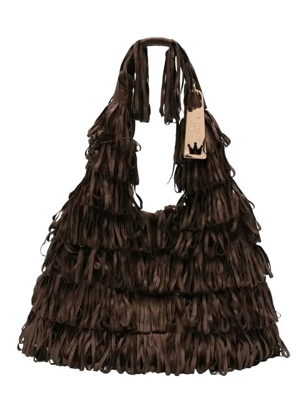 LA MILANESA Capucine Fringed Handbag - Brown