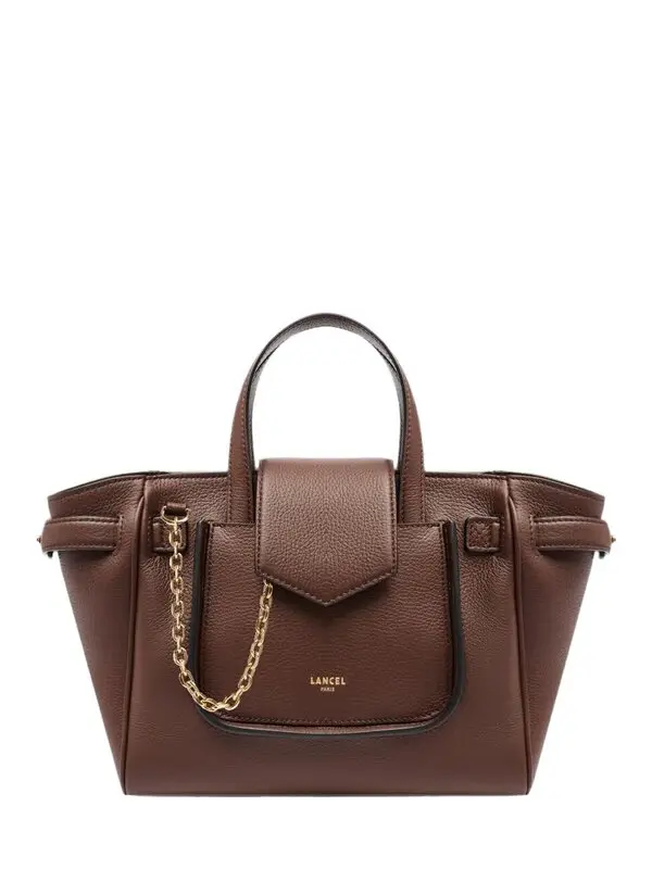 LANCEL Grained Leather Handbag - Brown