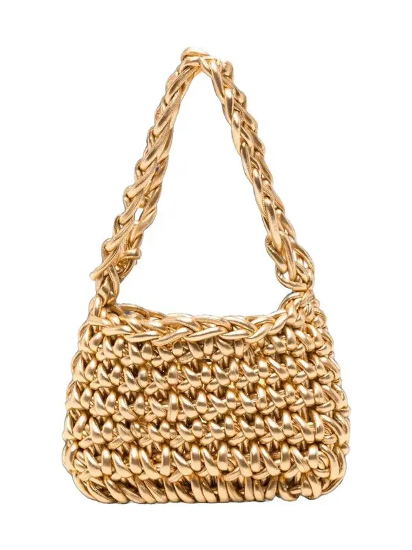 MARIA CALDERARA Woven Pouch Bag - Metallic