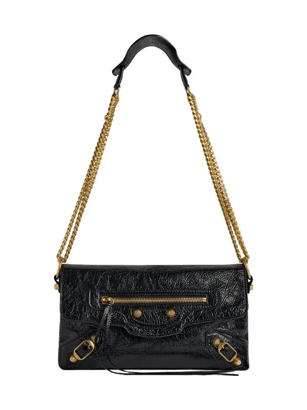 Balenciaga Le City Clutch With Chain - Black