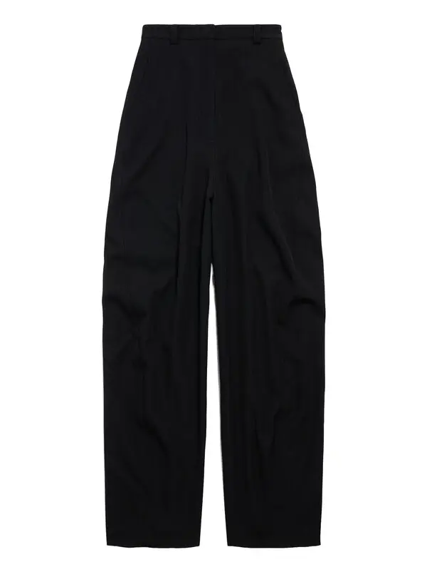 Balenciaga High Waist Barrel Trousers - Black
