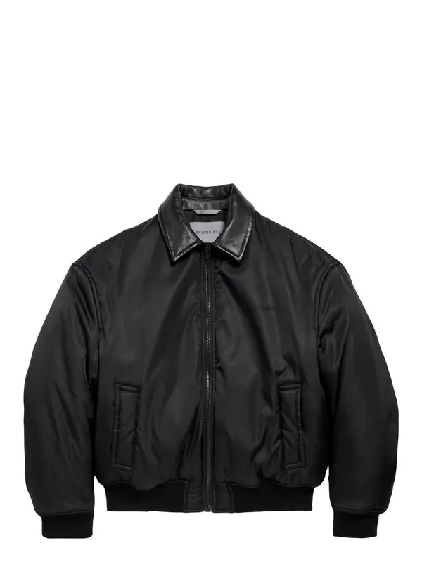 Balenciaga Twill Bomber Jacket - Black