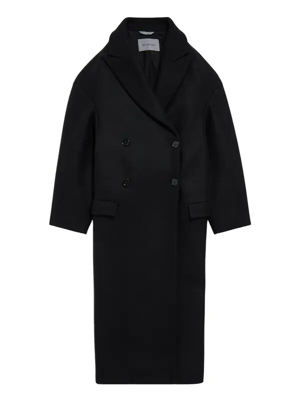 Balenciaga Maxi Stola Coat - Black
