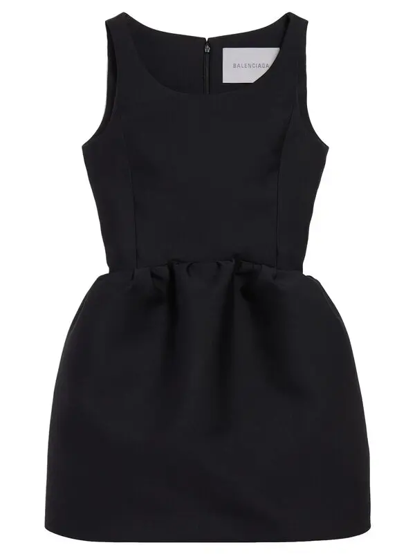Balenciaga Wool Scuba Bell Dress - Black