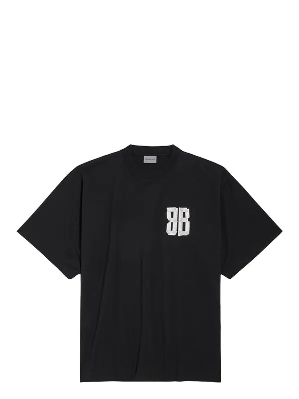 Balenciaga Glitter Tape Type Large Fit T-shirt - Black