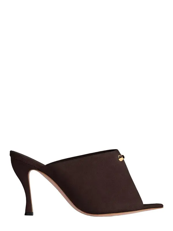 Balenciaga Midnight City Suede Mule - Brown