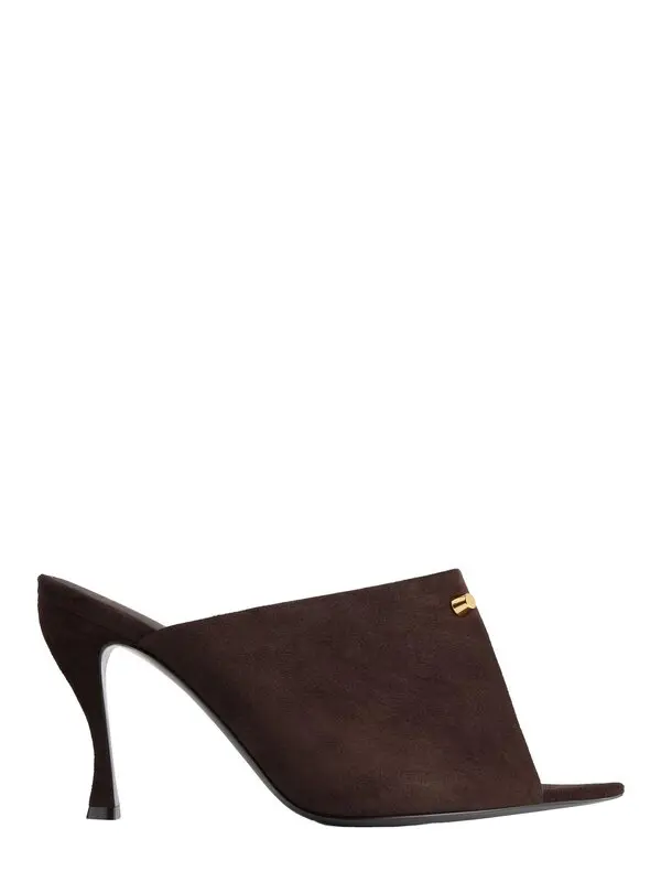 Balenciaga Midnight City Suede Mule - Brown