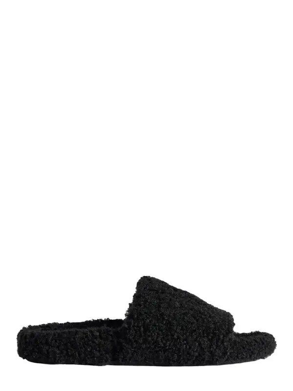 Balenciaga Furry Open Mule - Black